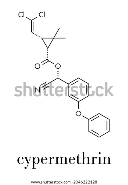 Cypermethrin Insecticide Molecule Skeletal Formula Stock Vector ...