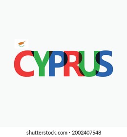 Cyprus Colorful Typography Vectorized National Flag Stock Vector ...