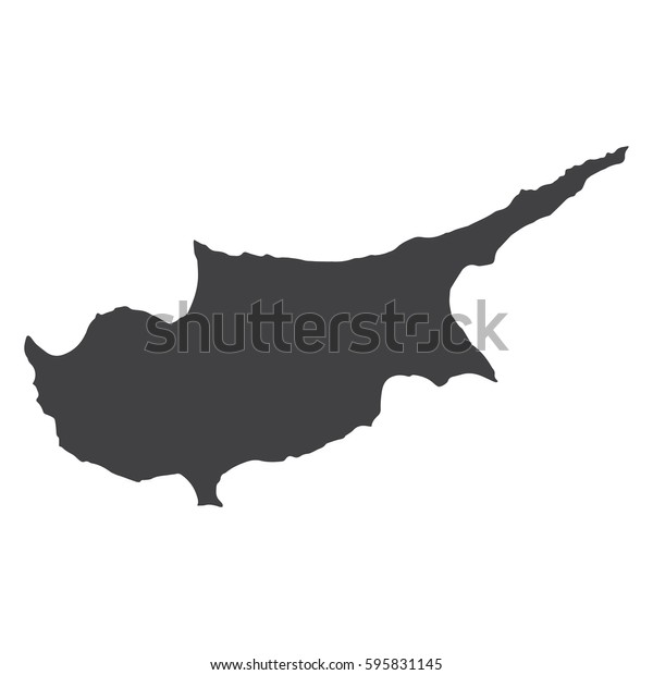 Cyprus Map Black On White Background Stock Vector (Royalty Free ...