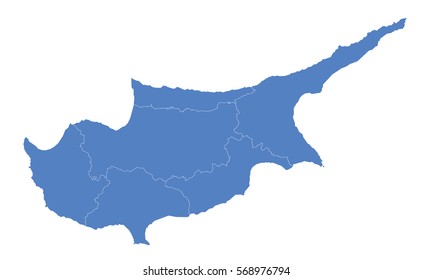 Cyprus Map Blue Color Stock Vector (Royalty Free) 568976794 | Shutterstock