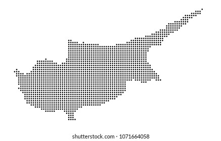 Cyprus Map Vector Map Dotted Silhouette Stock Vector (Royalty Free ...