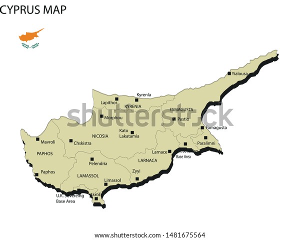 Cyprus Political Map Vector Illustration Stock Vector (Royalty Free ...