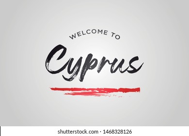 Cyprus Welcome Word Text Creative Handwritten Stock Vector (Royalty ...