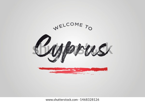 Cyprus Welcome Word Text Creative Handwritten Stock Vector (Royalty ...