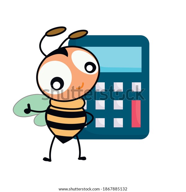 Cyte Funny Crtoon Vector Bee Calculator Stock Vector (Royalty Free) 1867885132 | Shutterstock
