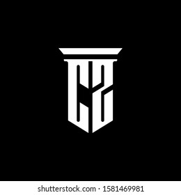 Cz Monogram Logo Emblem Style Isolated Stock Vector (Royalty Free ...