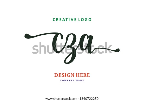 Cza Lettering Logo Simple Easy Understand Stock Vector (Royalty Free ...