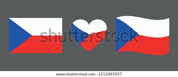 Czech Flag Signs Set Czech Heart Stock Vector (Royalty Free) 2212085037 ...