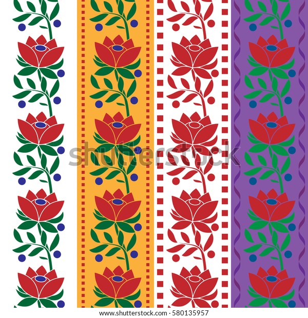 Czech Folk Seamless Pattern Fabric Jacquard Stock Vector (Royalty Free ...