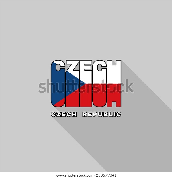 Czech Republic Flag Letters Typography Tshirt Stock Vector (Royalty ...