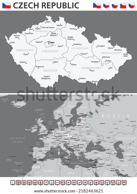 Mapa de la República Checa -: vector de stock (libre de regalías ...