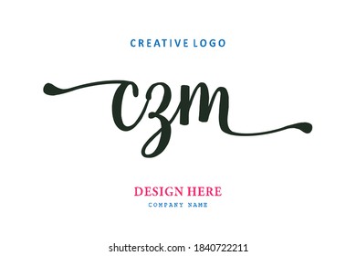 Czm Lettering Logo Simple Easy Understand Stock Vector (Royalty Free ...