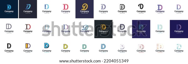 D Company Name Logo Collection 30 Stock Vector (Royalty Free ...