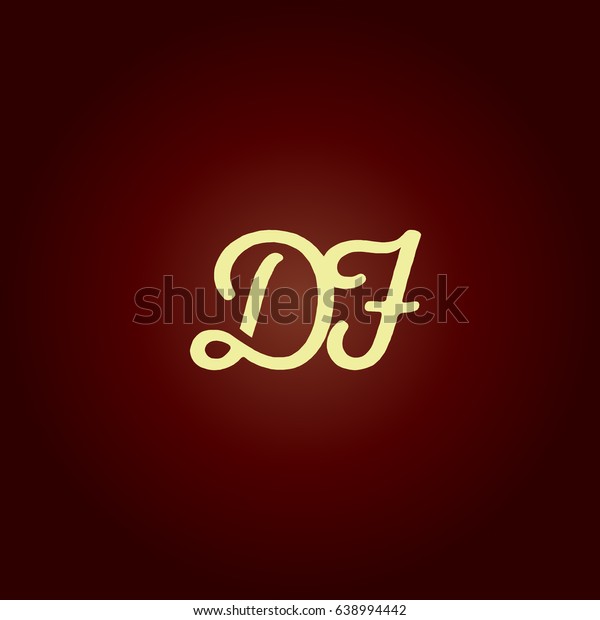 D F Running Letter Joint Logo: vector de stock (libre de regalías ...
