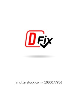 D Fix Logo Service Design Template Stock Vector (Royalty Free ...