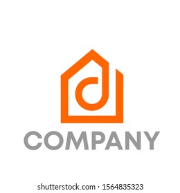 D Home Logo Vector Design Template Stock Vector (Royalty Free ...