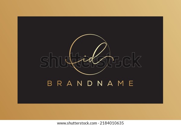 D Id Hand Drawn Logo Initial Stock Vector (Royalty Free) 2184010635 ...