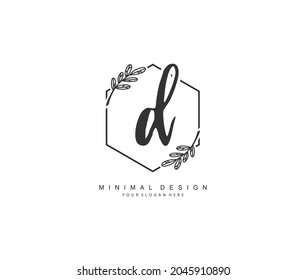 D Initial Handwriting Handwritten Logo Identity Stock Vector (Royalty ...