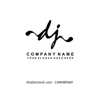 D J Initial Handwriting Logo Template Stock Vector (Royalty Free ...