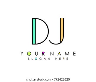 D J Initial Minimalist Logo Template Stock Vector (Royalty Free ...