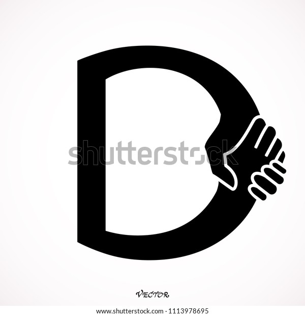 D Letter Handshake Logo Design Vector Stock Vector (Royalty Free ...