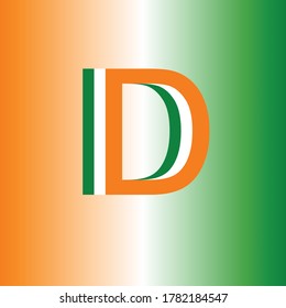 D Letter Indian Flag Design Stock Vector (Royalty Free) 1782184547 ...