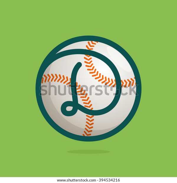D Letter Logo Baseball Ball Font Stock Vector (Royalty Free) 394534216