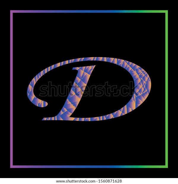 D Letter Logo Design Black Background Stock Vector (Royalty Free ...