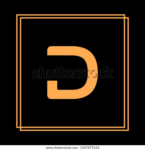 D Letter Logo Design Black Background Stock Vector (Royalty Free ...