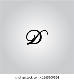 D Letter Logo Nice White Backgroundscript Stock Vector (Royalty Free ...