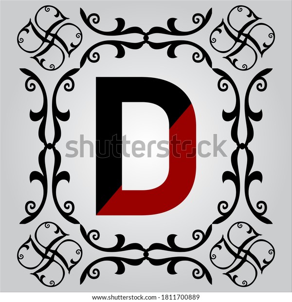 D Letter Logo White Backgroundcolorful Letter Stock Vector (Royalty ...