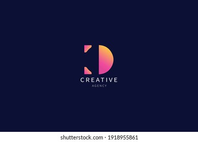 D Letter Monogram Logo Minimalist Design Stock Vector (Royalty Free ...