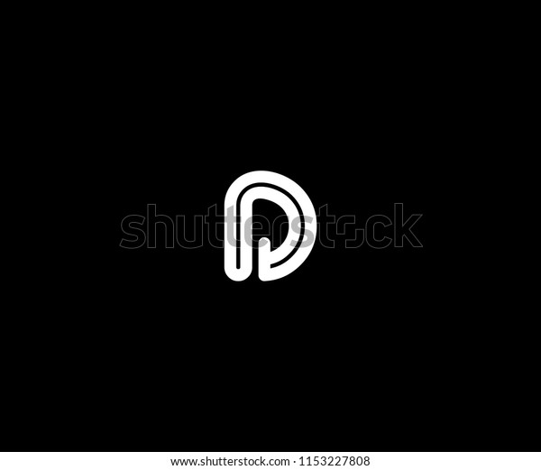 D Letter Outline Monogram Logotype Stock Vector (Royalty Free) 1153227808