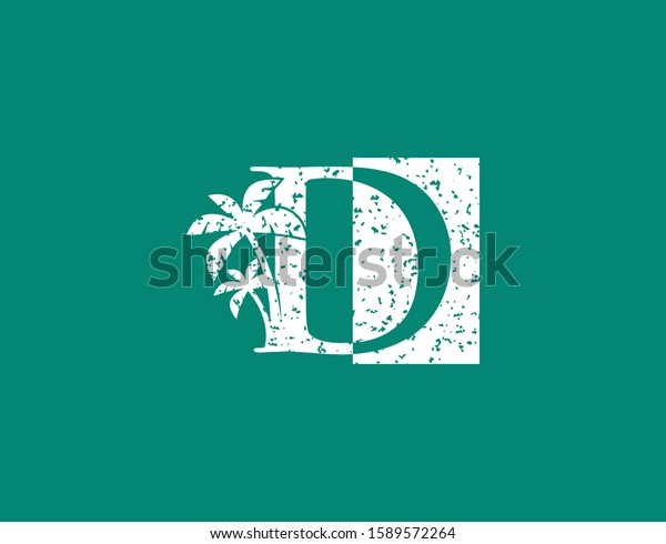 D Letter Palm Tree Logo Icon Stock Vector (Royalty Free) 1589572264 ...