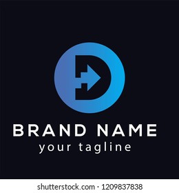 D Letter Stat Arrow Logo Vector Stock Vector (Royalty Free) 1209837838 ...