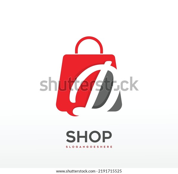 D Logo Shop Bag Design Template Stock Vector (Royalty Free) 2191715525 ...