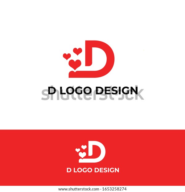D Love Logo Design Heart Logotype Stock Vector (Royalty Free ...