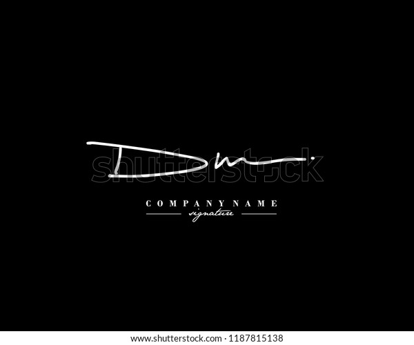 D M Dm Signature Initial Logo Stock Vector (Royalty Free) 1187815138