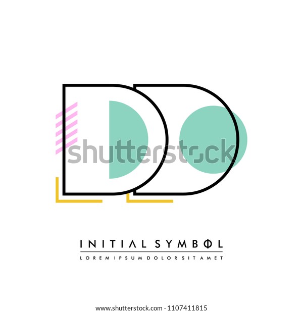 D D Memphis Letter Style Initial: เวกเตอร์สต็อก (ปลอดค่าลิขสิทธิ์ ...