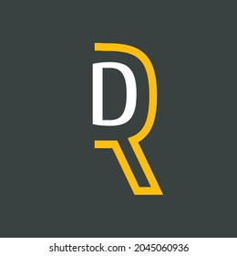 D R Monogram On Black Background Stock Vector (Royalty Free) 2045060936 ...