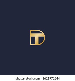 D T Letter Monogram Logo Gold Stock Vector (Royalty Free) 1621971844 ...
