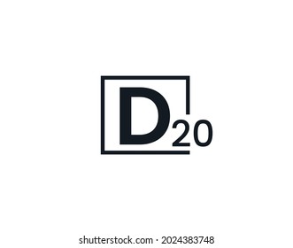 D20 20d Initial Letter Logo Stock Vector (Royalty Free) 2024383748 ...