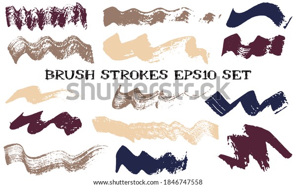 Dabbed Watercolor Wave Brush Strokes Vector Stock Vector (Royalty Free ...