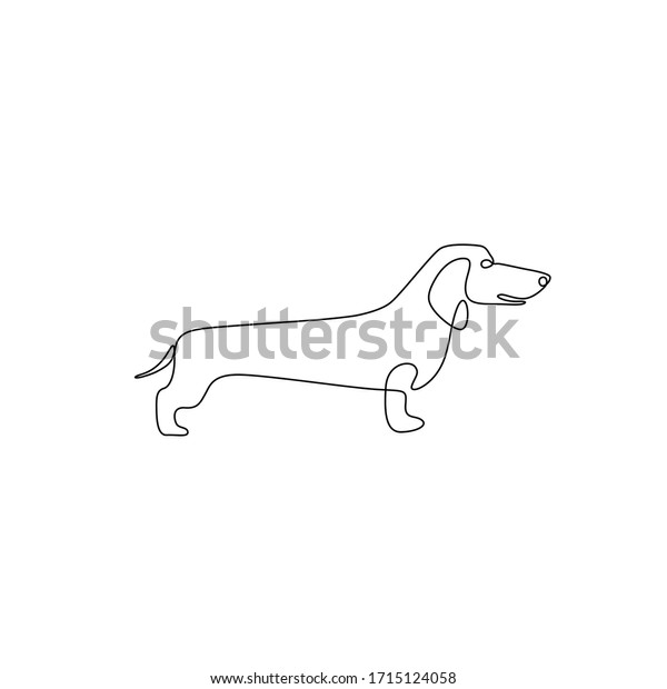 Dachshund Continuous Line Drawing Small Tattoo Stock Vector (Royalty ...