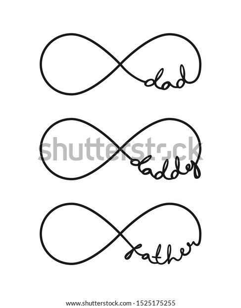 Dad Daddy Father Infinity Symbols Repetition: vector de stock (libre de ...