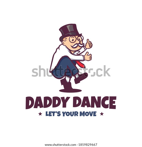 Daddy Dance Mascot Logo Design Stock Vector (Royalty Free) 1859829667 ...