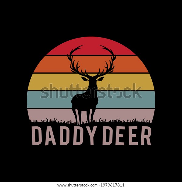 Daddy Deer Vector Illustration Deer Vintage Stock Vector (Royalty Free ...