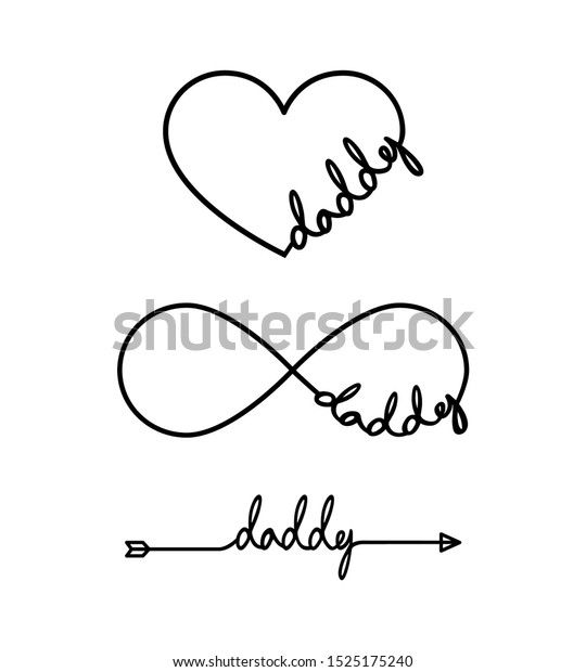 Daddy Word Infinity Symbol Hand Drawn Stock Vector (Royalty Free ...