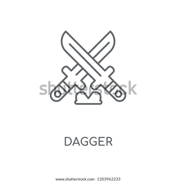 Dagger Linear Icon Dagger Concept Stroke: vector de stock (libre de ...