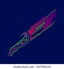 Dagger Neon Small Sword Cyberpunk Knife Stock Vector (Royalty Free ...